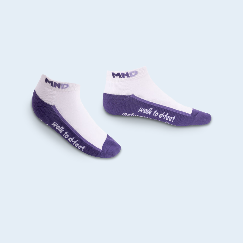 White & Purple Anklet Socks - MND Victoria